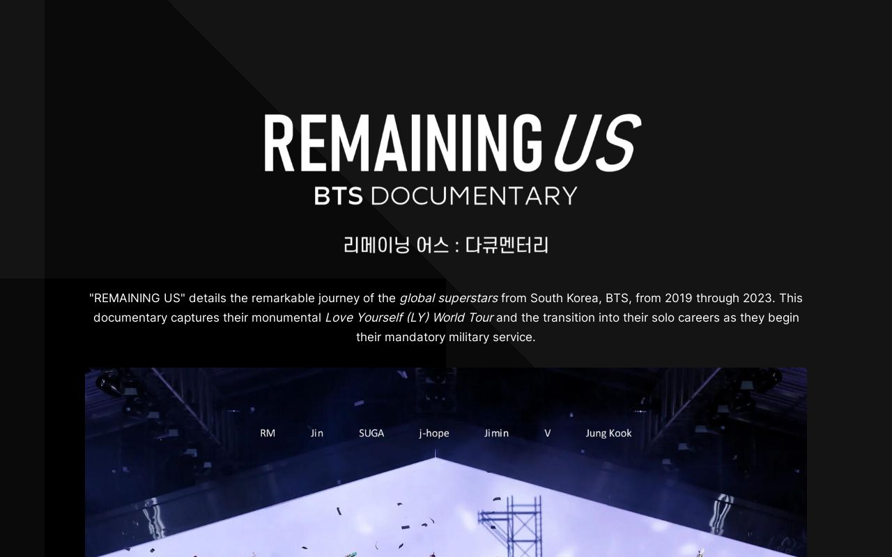 REMAINING US : BTS Documentary